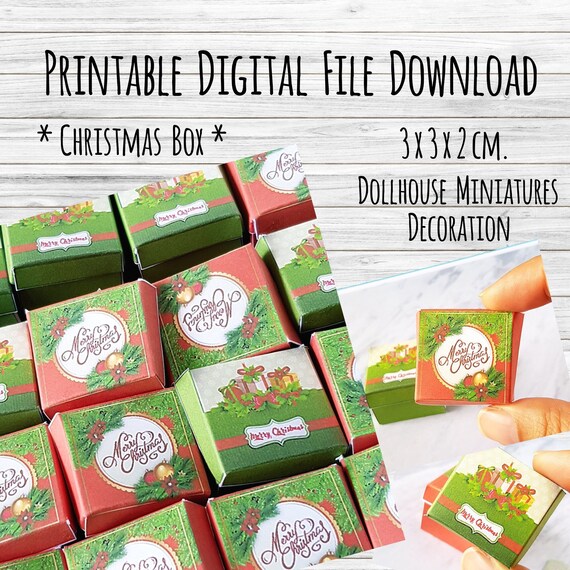 Dollhouse Miniatures Printable Box Boxes Christmas Packaging - Etsy