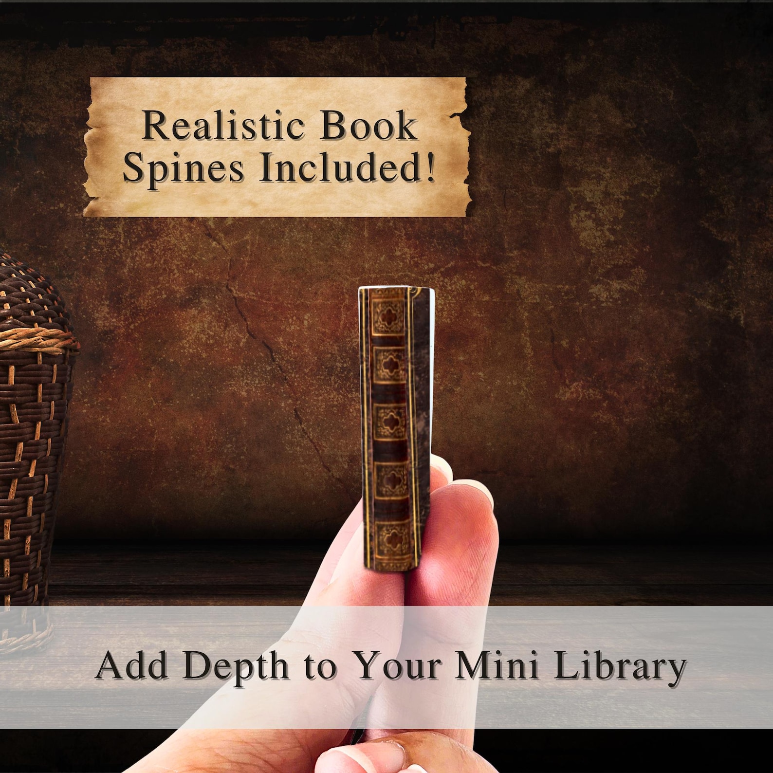 Miniature Book Covers Printable: 80 Vintage Designs, Dollhouse Library ...