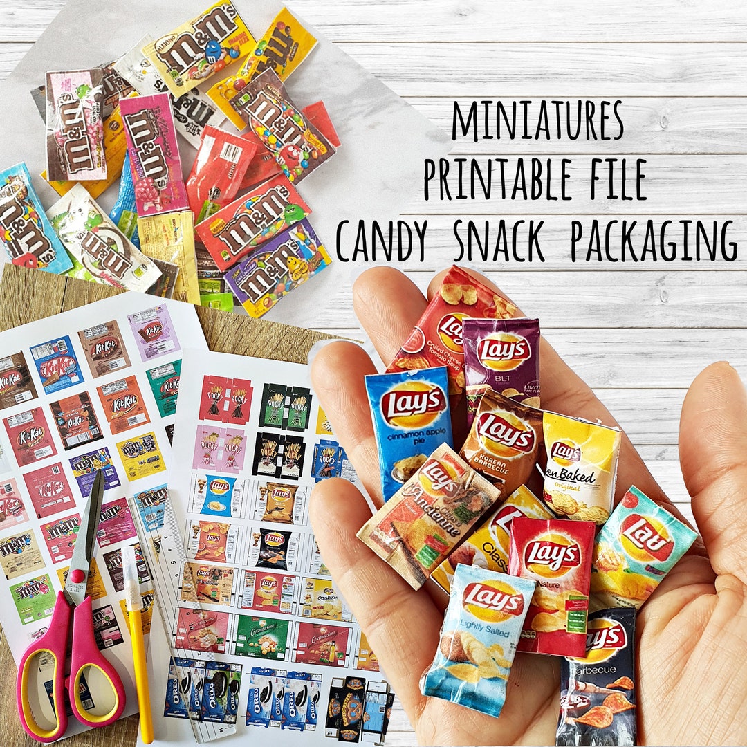 Miniature Snack Packaging: Dollhouse DIY Printable (PDF Digital ...