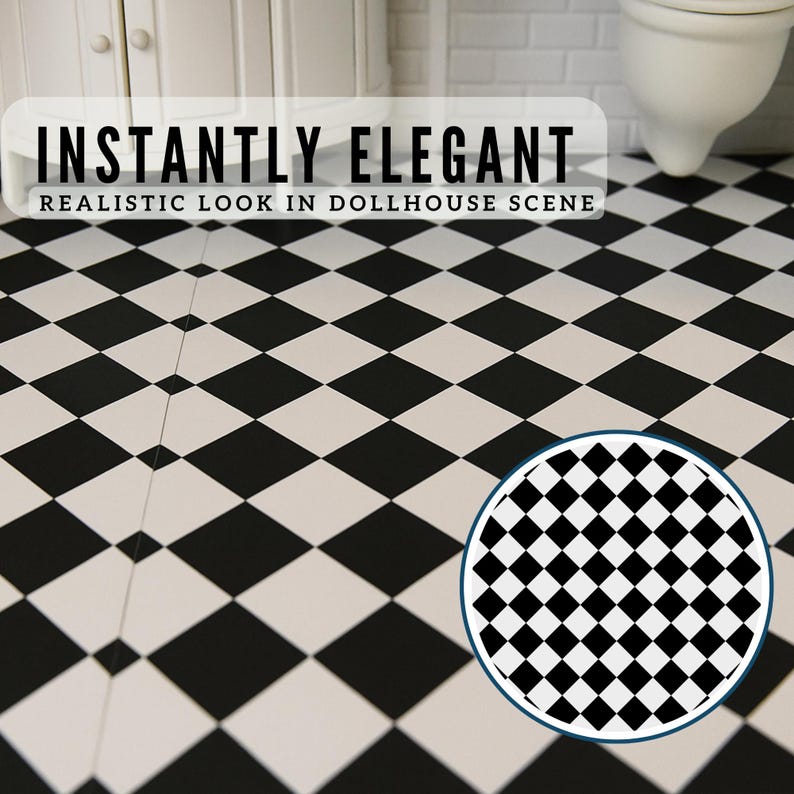Mosaic Tile Dollhouse Flooring Printables | 22 Printable Miniature ...