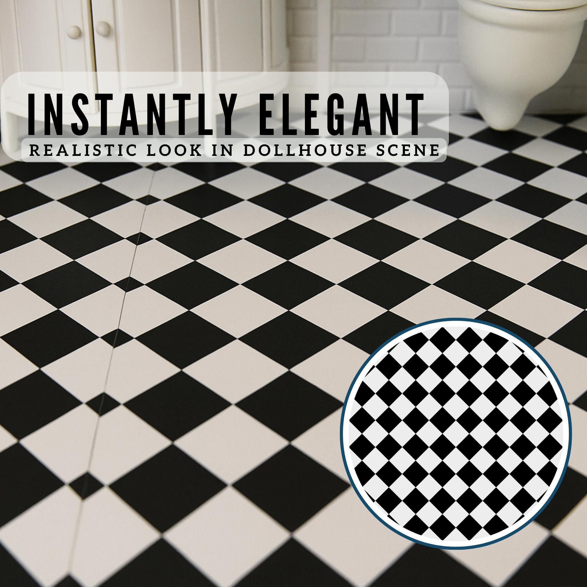 Mosaic Tile Dollhouse Flooring Printables | 22 Printable Miniature ...