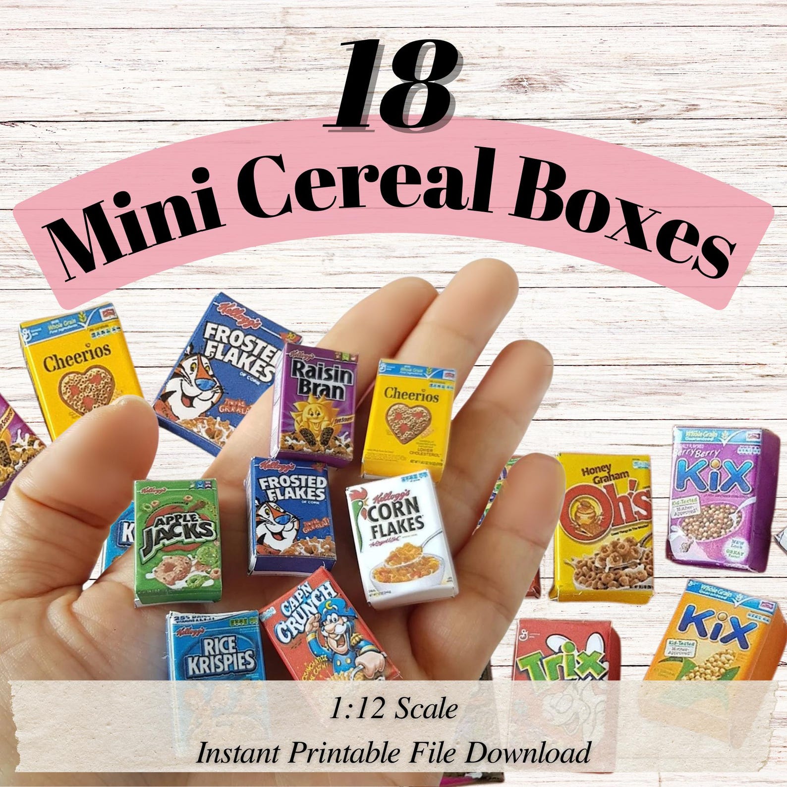 Printable Miniatures Packages Boxes - 18 Style DIY Cereal Boxes ...