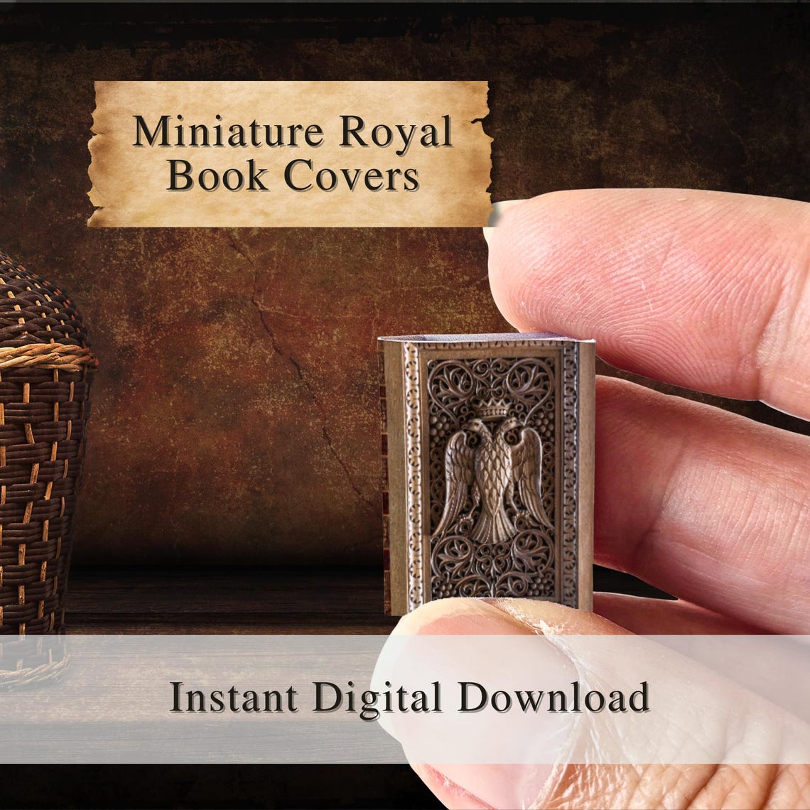 Miniature Book Covers Printable: 80 Vintage Designs, Dollhouse Library ...