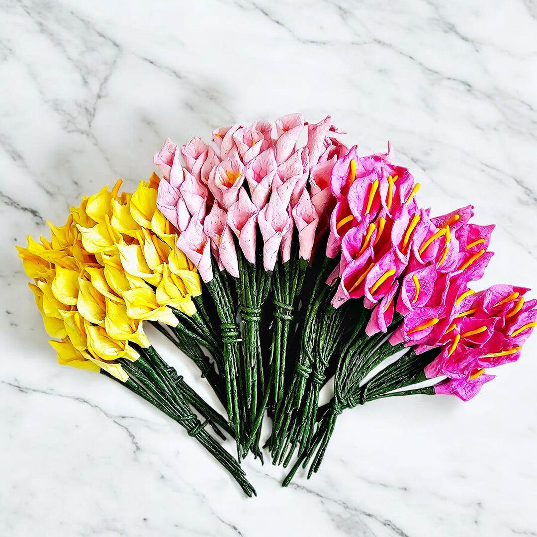 150 Mixed Style of Calla Lily Flower Papers, Tiny Flowers DIY ...