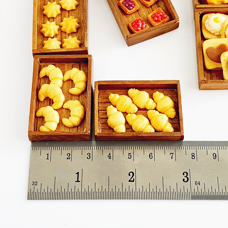 Miniatures Fake Food Bakery on Wood Shelves Showcase Bread Pie - Etsy