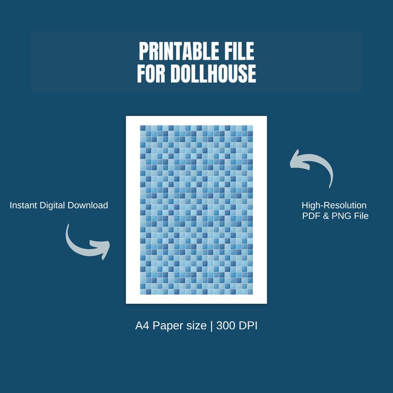 Mosaic Tile Dollhouse Flooring Printables | 22 Printable Miniature ...