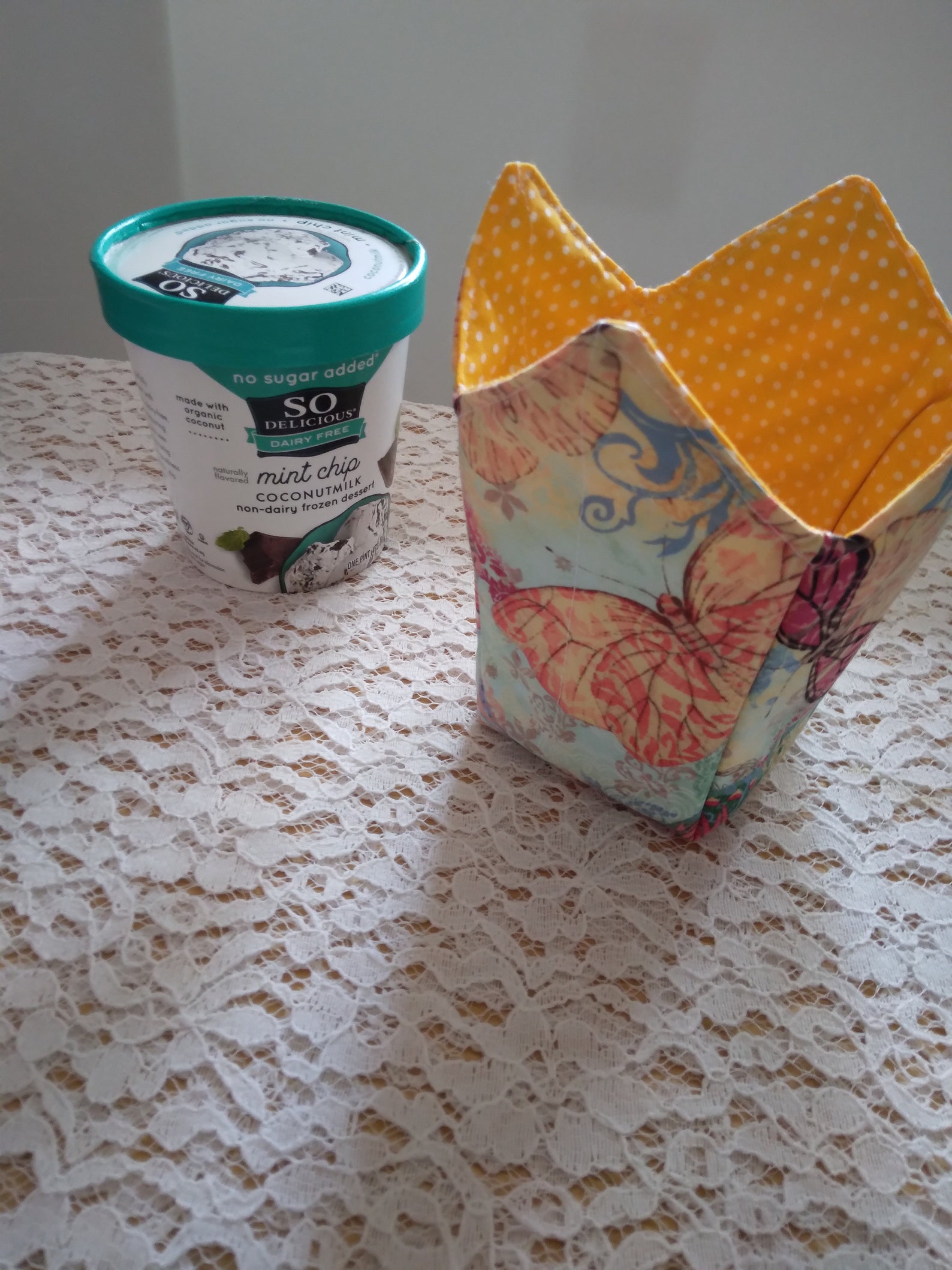 Handmade Pint Ice Cream Cozy: Reversible Cotton Cup Cozy - Etsy