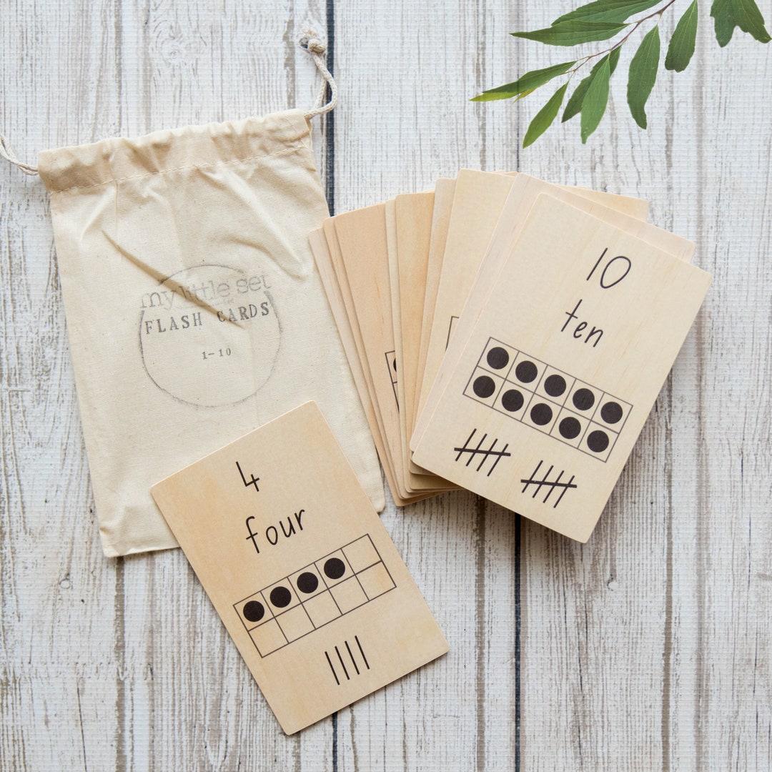 Wooden Flash Cards, Number Flash Cards, Counting Activity, Educational ...