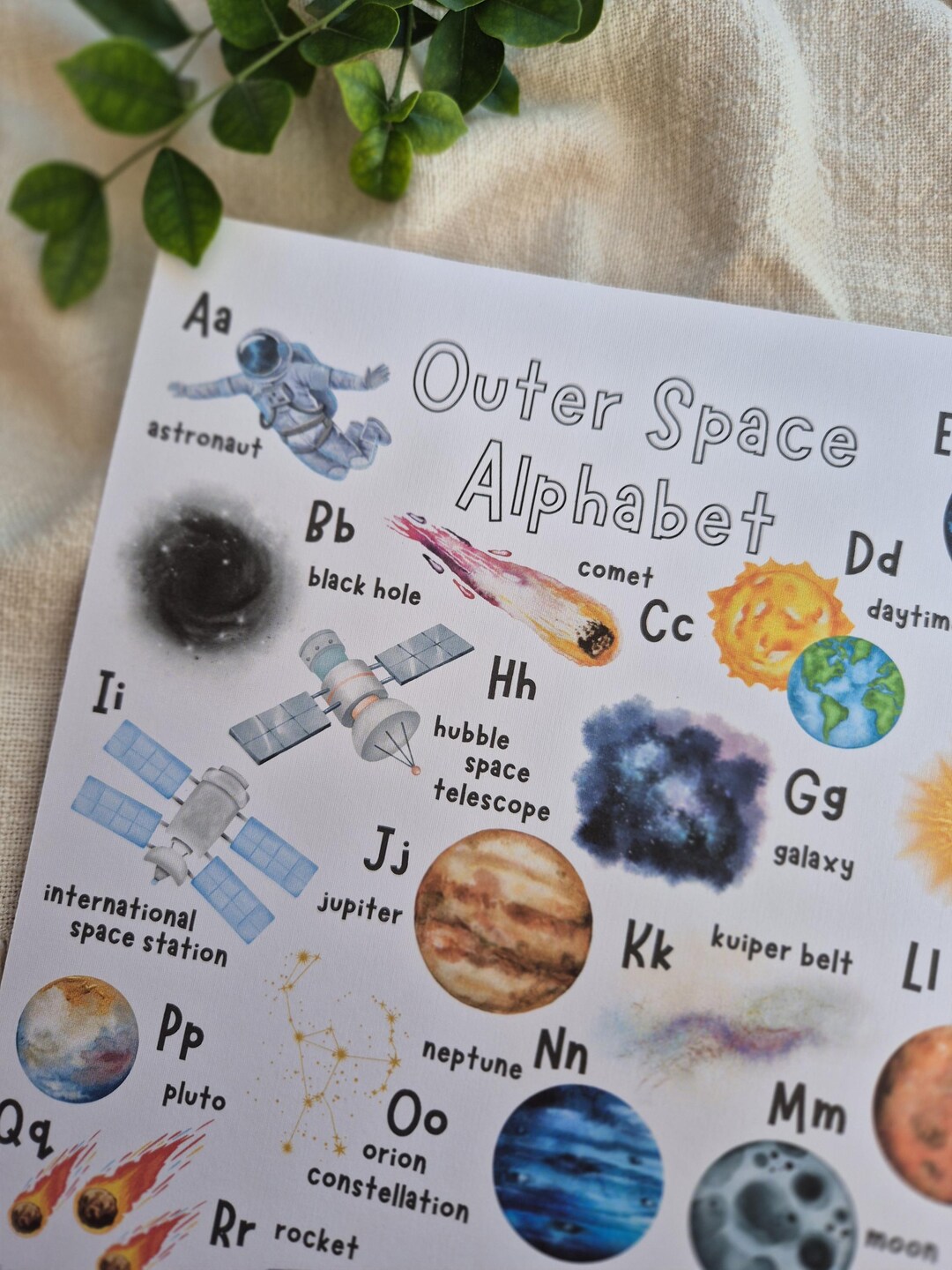 Outer Space Posters, Alphabet Printable, Space Alphabet Poster ...