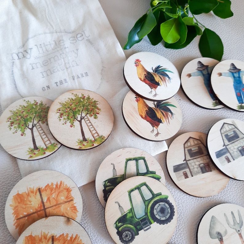 Memory Match, Farm Games, Matching Activities, Montessori Games, Gifts ...