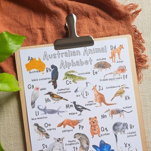 Australian Animal Alphabet, Alphabet Printable, Alphabet Poster, Animal ...