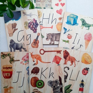 Wooden Flash Cards, Alphabet Flash Cards, ABC Flash Cards, Language ...