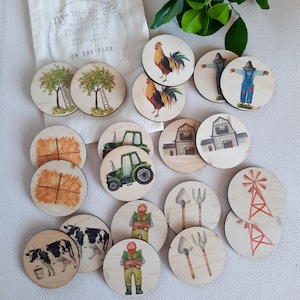 Memory Match, Farm Games, Matching Activities, Montessori Games, Gifts ...
