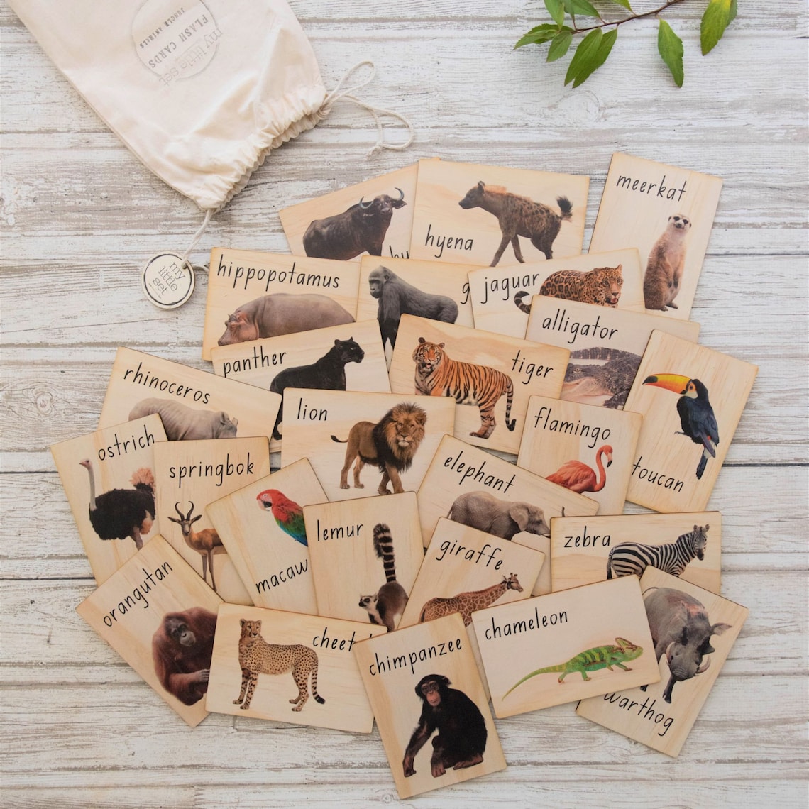 Wooden Flash Cards, Jungle Animals, Animal Flash Cards, Language ...