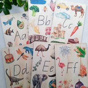 Wooden Flash Cards, Alphabet Flash Cards, ABC Flash Cards, Language ...