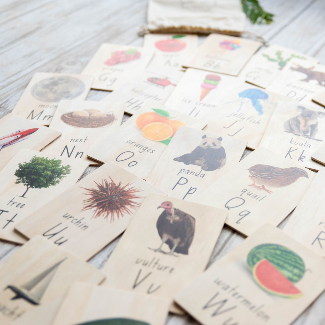 Wooden Flash Cards Alphabet Flash Cards ABC Flash Cards - Etsy