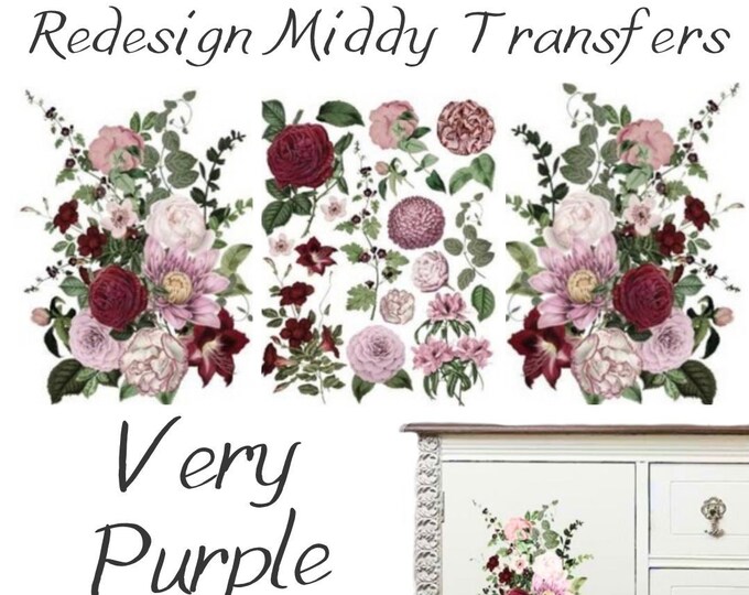 VERY PURPLE Redesign Transfer • Three 8.5 X 11 • Redesign With Prima ...