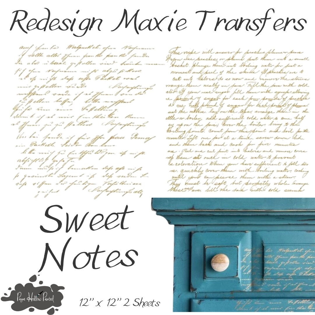 SWEET NOTES Redesign Transfer Two 12 X 12 Redesign With Prima Rub on ...