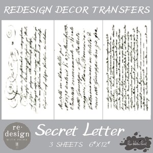 SECRET LETTER Redesign Transfer • 3PK 6 X 12 • Redesign With Prima ...