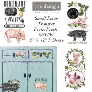 FARM FRESH Redesign Transfer • 3PK 6 X 12 • Redesign With Prima • Rub ...