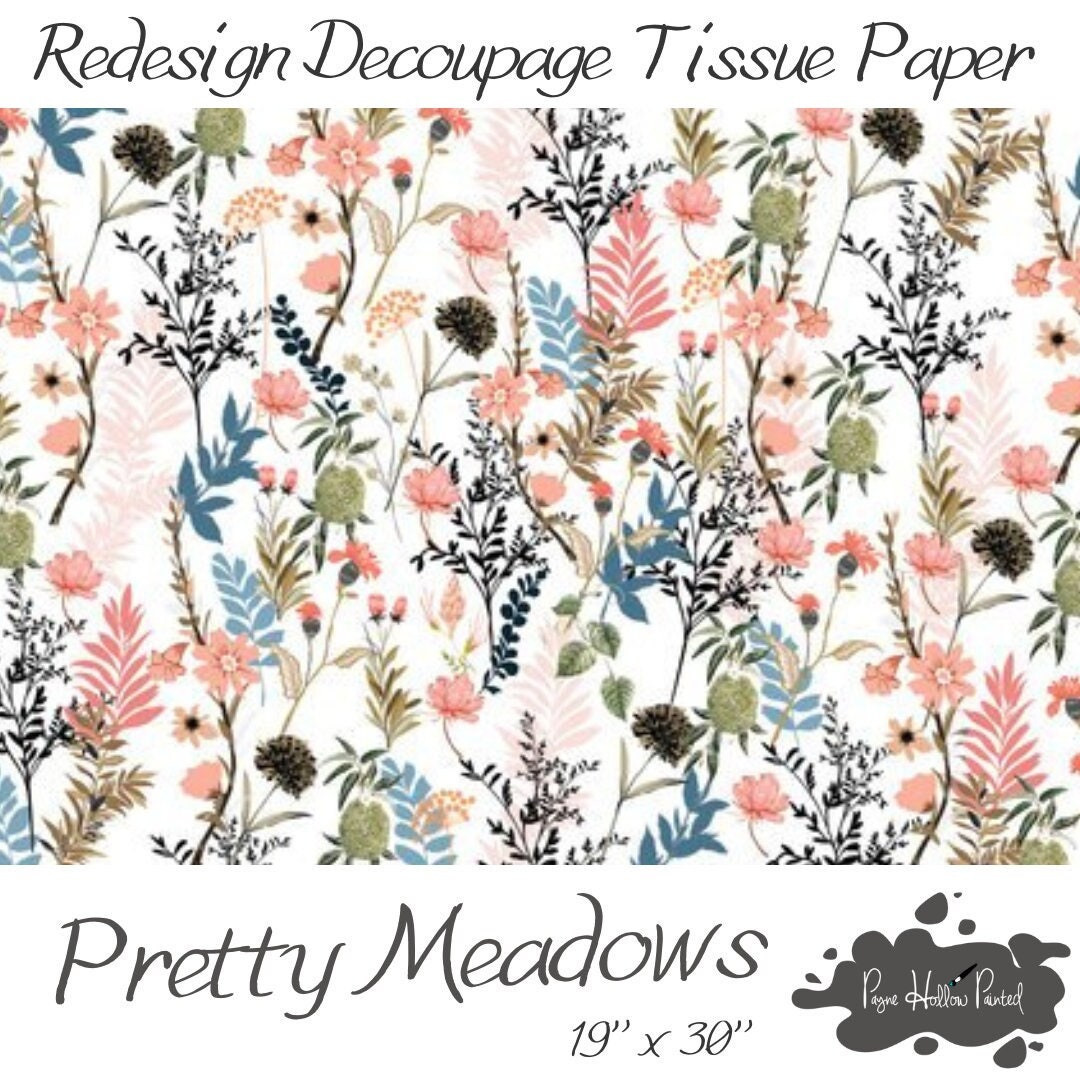 PRETTY MEADOWS • Decoupage Tissue Paper • 19 X 30 • by Redesign With ...