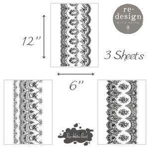 Vintage Wallpaper II Redesign Transfer • 3PK 6 X 12 • Redesign With ...