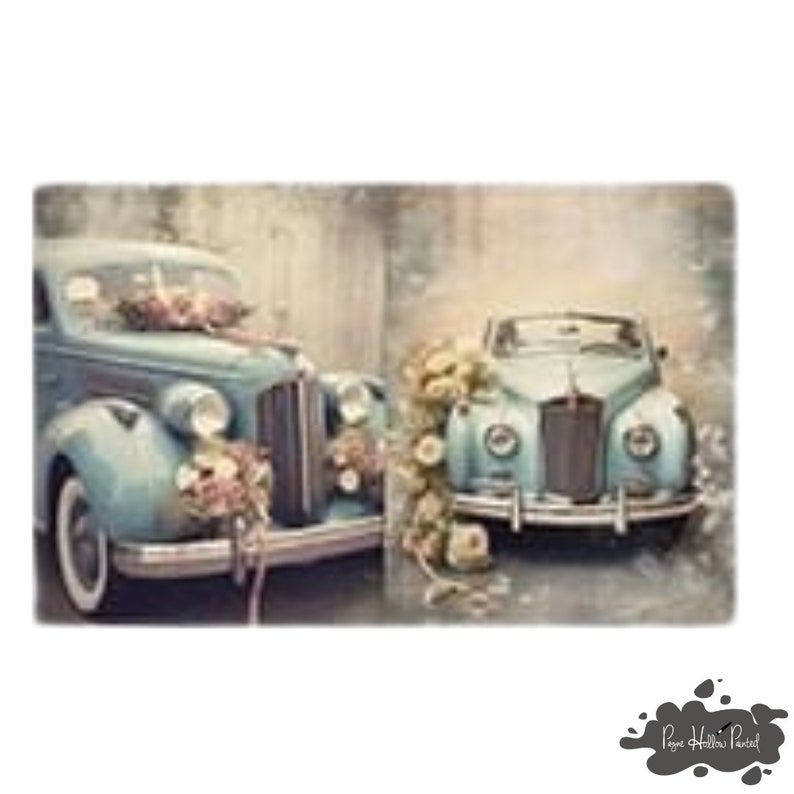 Retro Rose Ride Redesign Deco Pack • Decoupage Tissue Paper • 19 X 30 ...