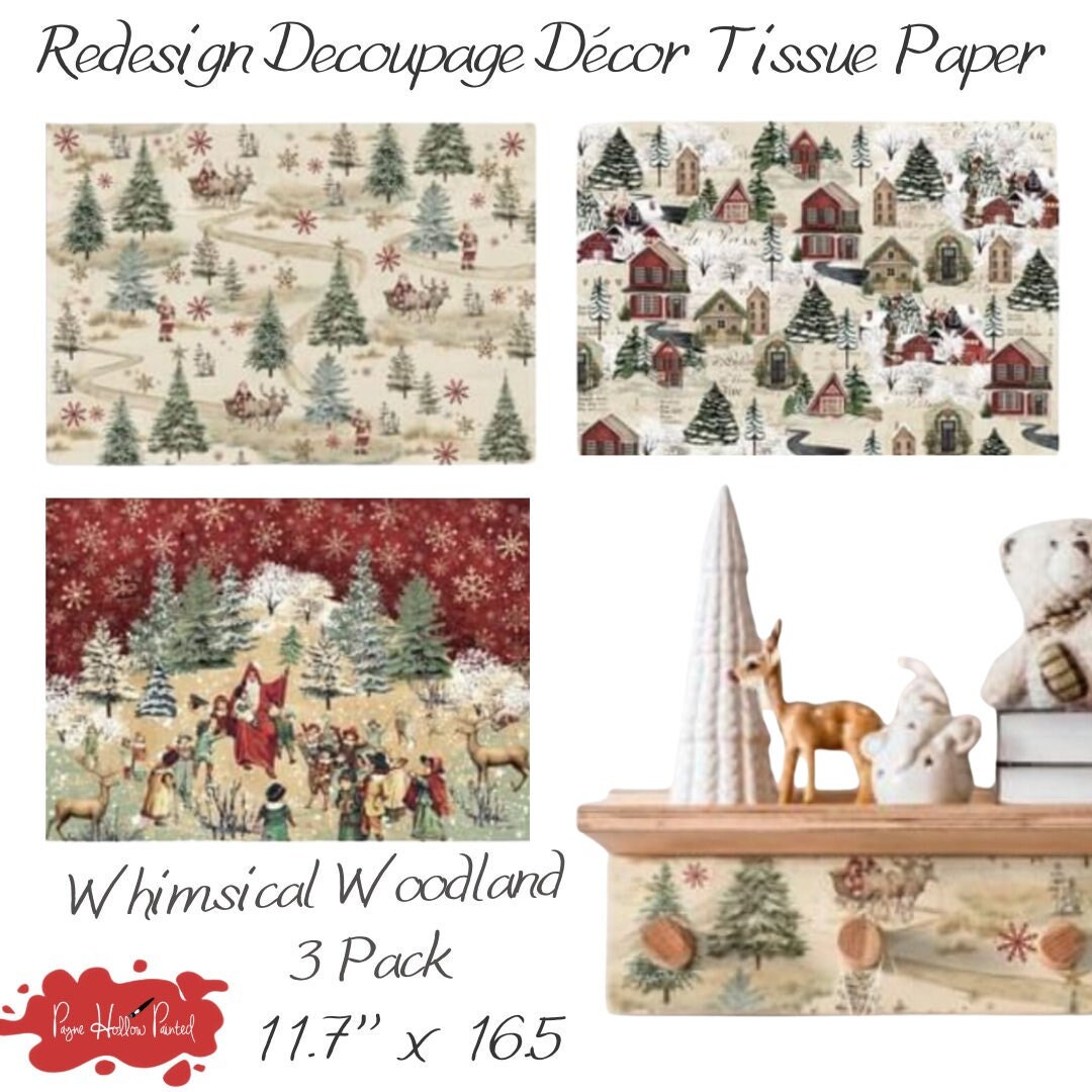 WHIMSICAL WOODLAND Redesign Deco Pack • Decoupage Tissue Paper • 19 X ...