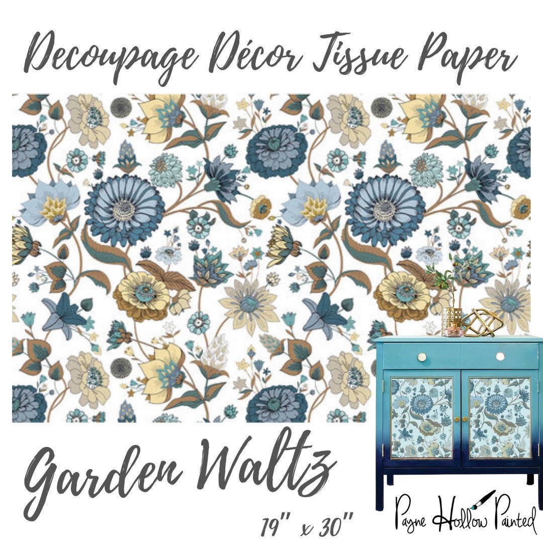 Decoupage Tissue Paper GARDEN WALTZ Tissue Paper Redesign - Etsy