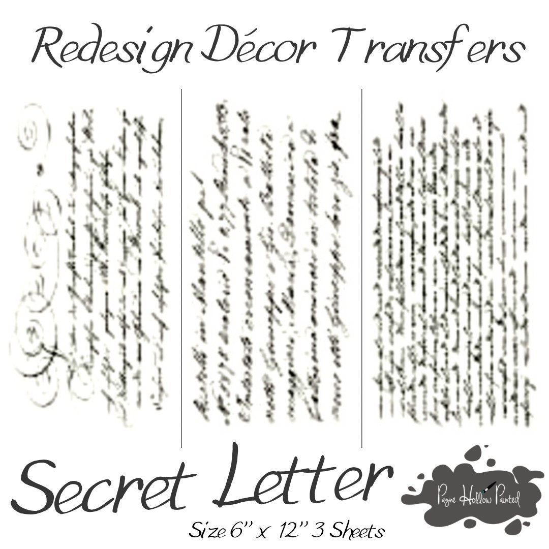 SECRET LETTER Redesign Transfer • 3PK 6 X 12 • Redesign With Prima ...