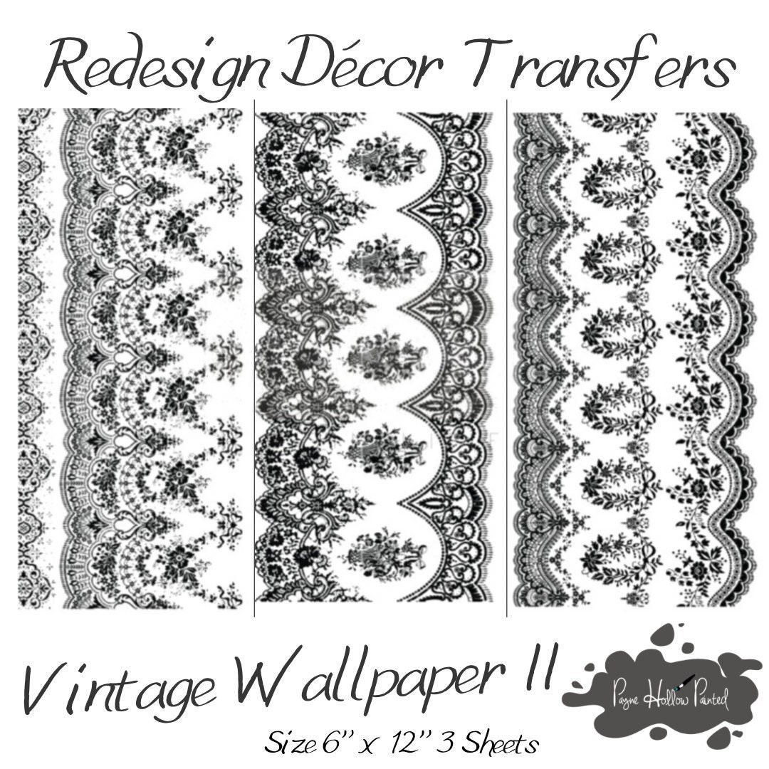 Vintage Wallpaper II Redesign Transfer • 3PK 6 X 12 • Redesign With ...