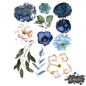 Redesign Transfer BLUE WILDFLOWERS 3PK 8.5 X 11 Redesign With Prima Rub ...