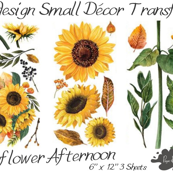 Sunflower Rub on Transfer - Etsy