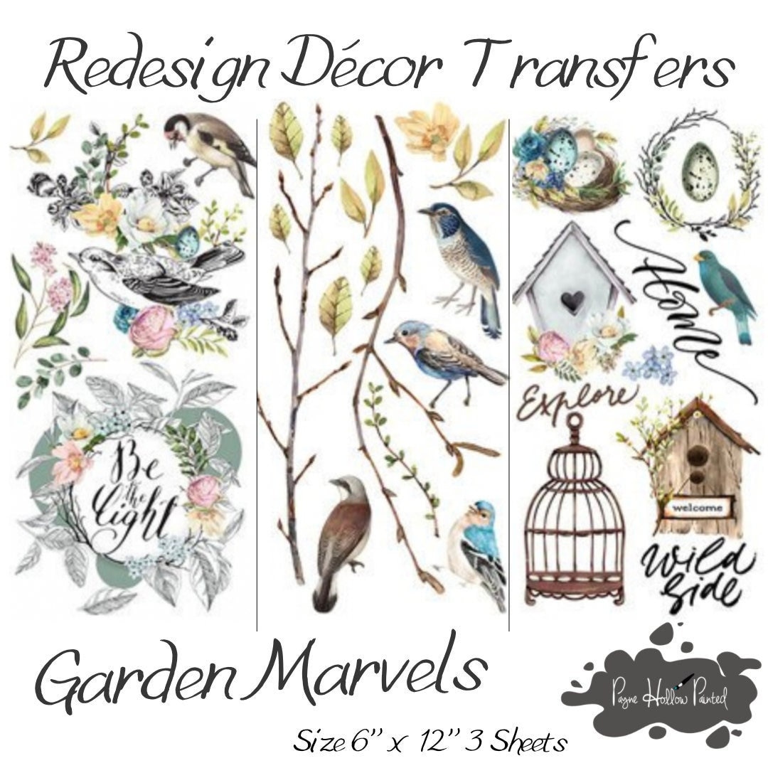 GARDEN MARVELS Redesign Transfer 3PK 6 X 12 Redesign With Prima Rub on ...