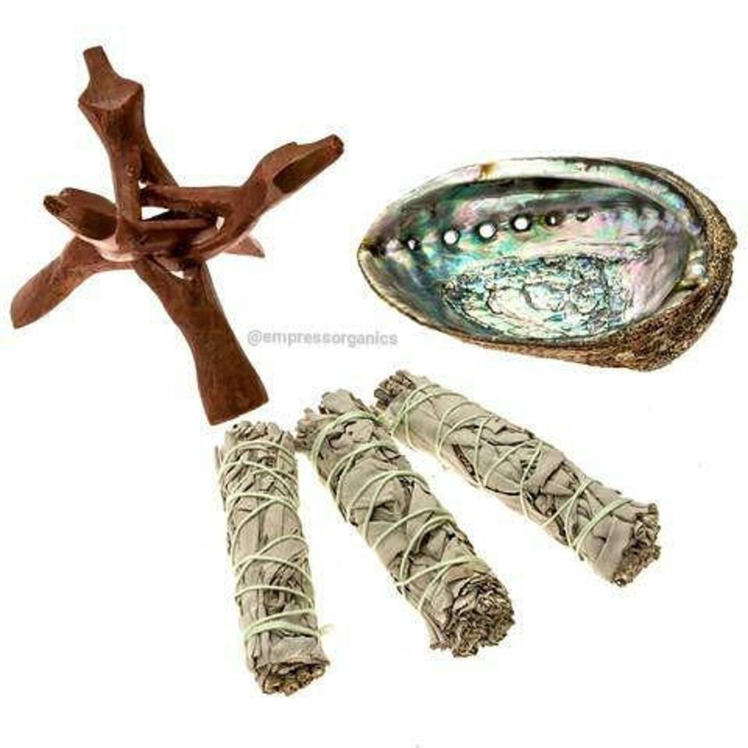 Abalone Shell, Cobra Stand & Sage Gift Set - Etsy