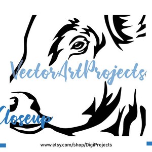 Simmental Bull Svg Cattle Head Vector Graphic Art, Cow Profile ...
