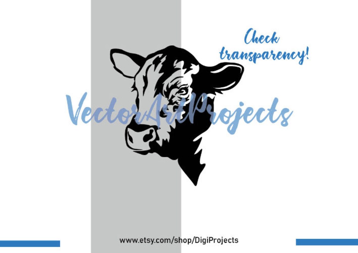 Black Angus Svg Head Vector Graphic Art Farm Animal Cattle - Etsy