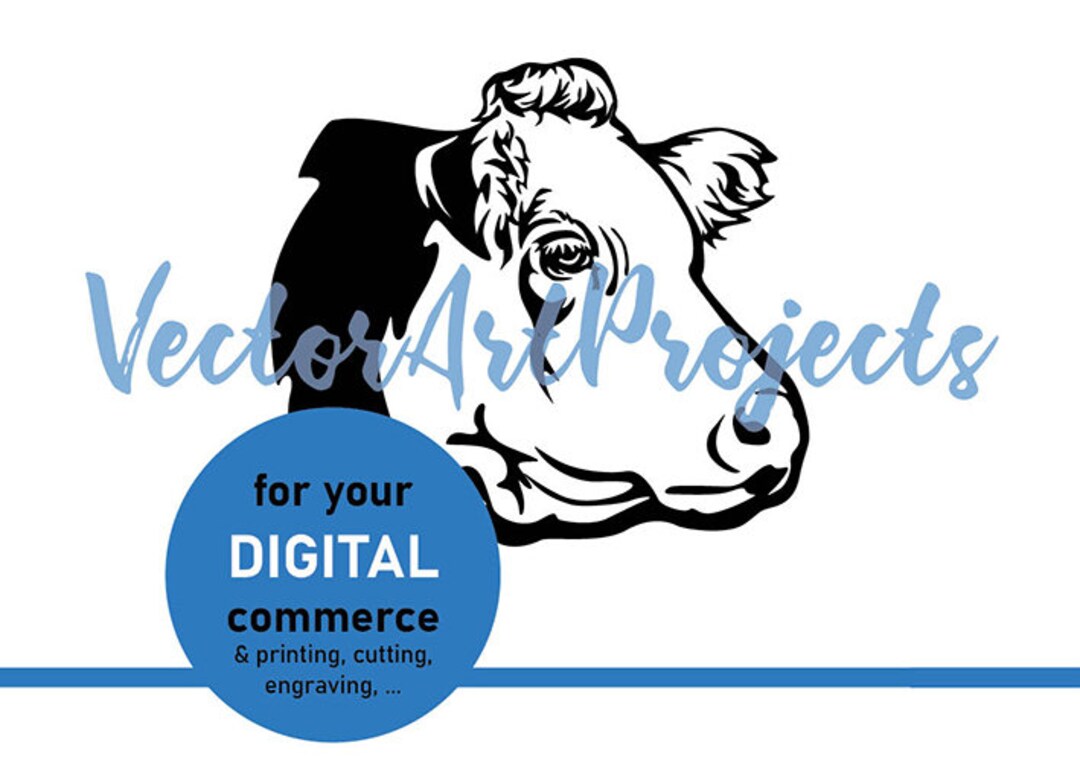 Simmental Cow Svg Vector Art, Head Clipart, Farm Animal Cuttable ...