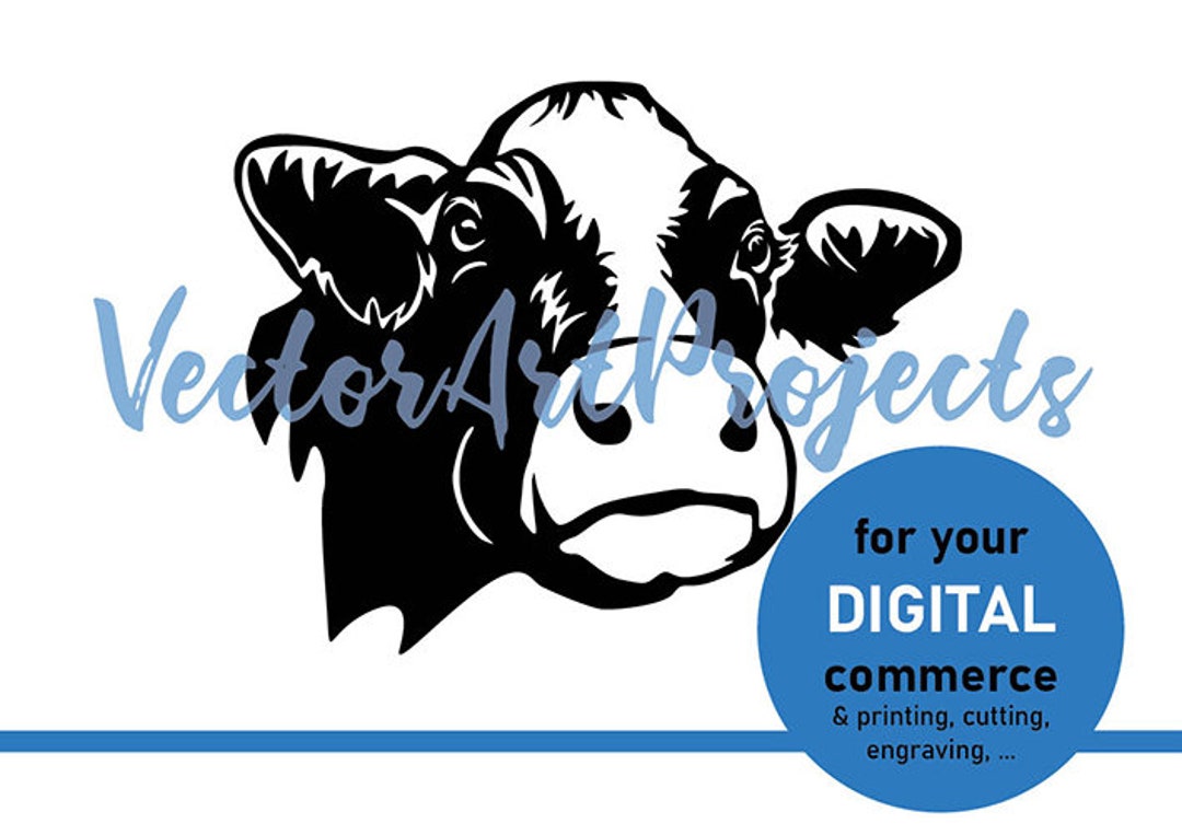 Holstein Friesian Cow Svg Vector Art Cut File Cattle Clipart - Etsy