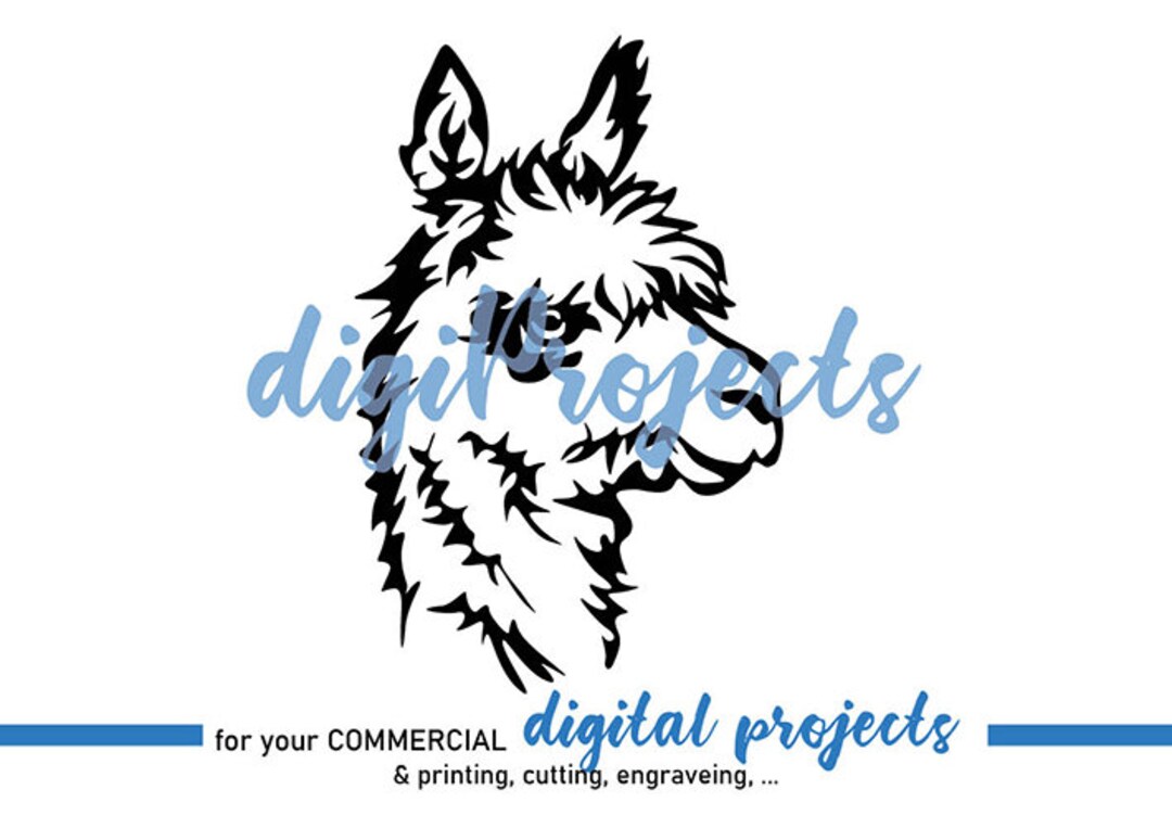 Alpaca Svg Head Profile Portrait Alpaca Vector Graphic File Cuttable ...