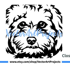 Cavapoo Svg Face Digital Clip Art Illustrtion, Cavapoo Dog Cuttable ...