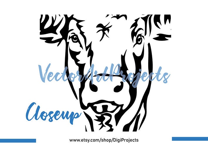 Simmental Cow Svg Portrait Clipart Cut File Simmental Cattle - Etsy