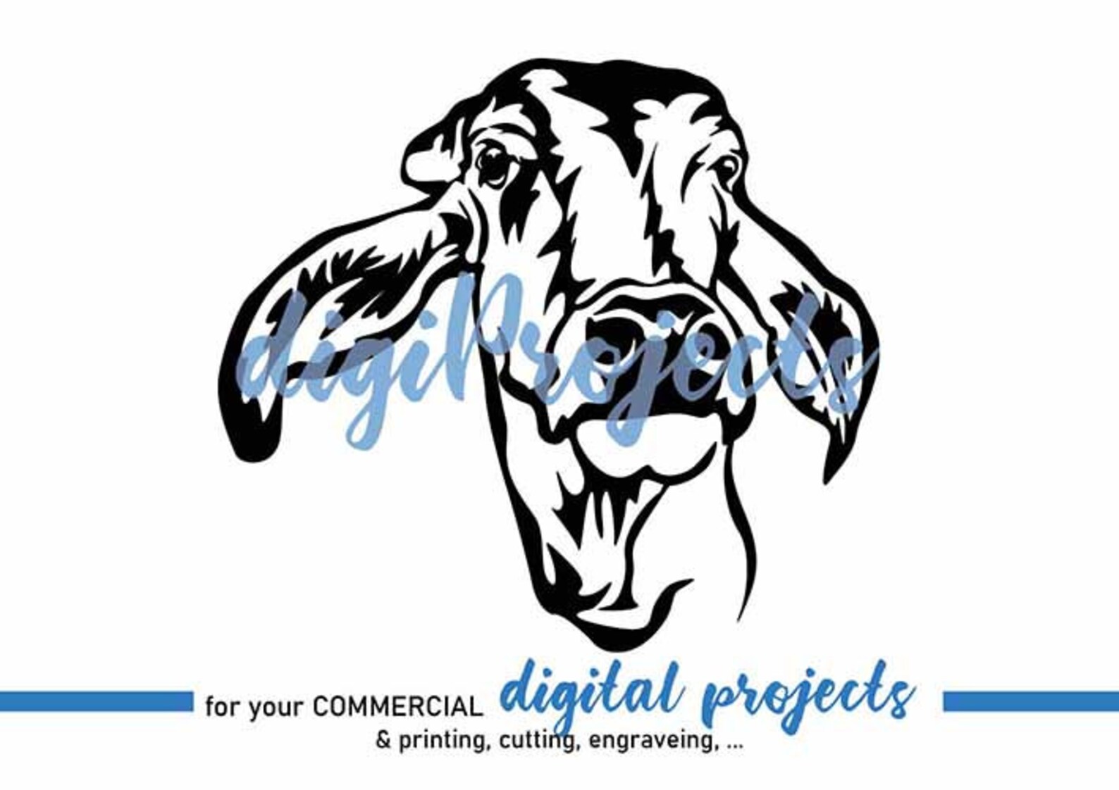 Brahman Cow Head Svg Portrait Cattle Vector Graphic Art Farm | Etsy