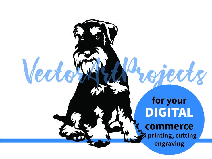 Schnauzer Miniature Dog Svg Clipart Cuttable Schnauzer Vector - Etsy