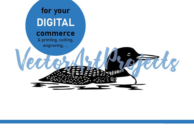 Loon Svg Vector Graphic Art Waterfowl Clipart Cut File Water - Etsy
