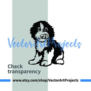 Mini Sheepadoodle Svg Clip Art Digital Cuttable Design, Sitting Dog ...