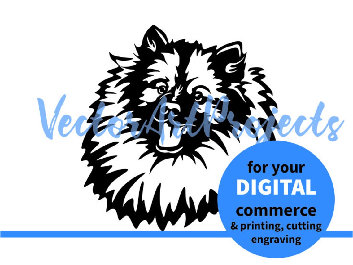 Keeshond Svg Clip Art German Wolf Spitz Cuttable Digital - Etsy