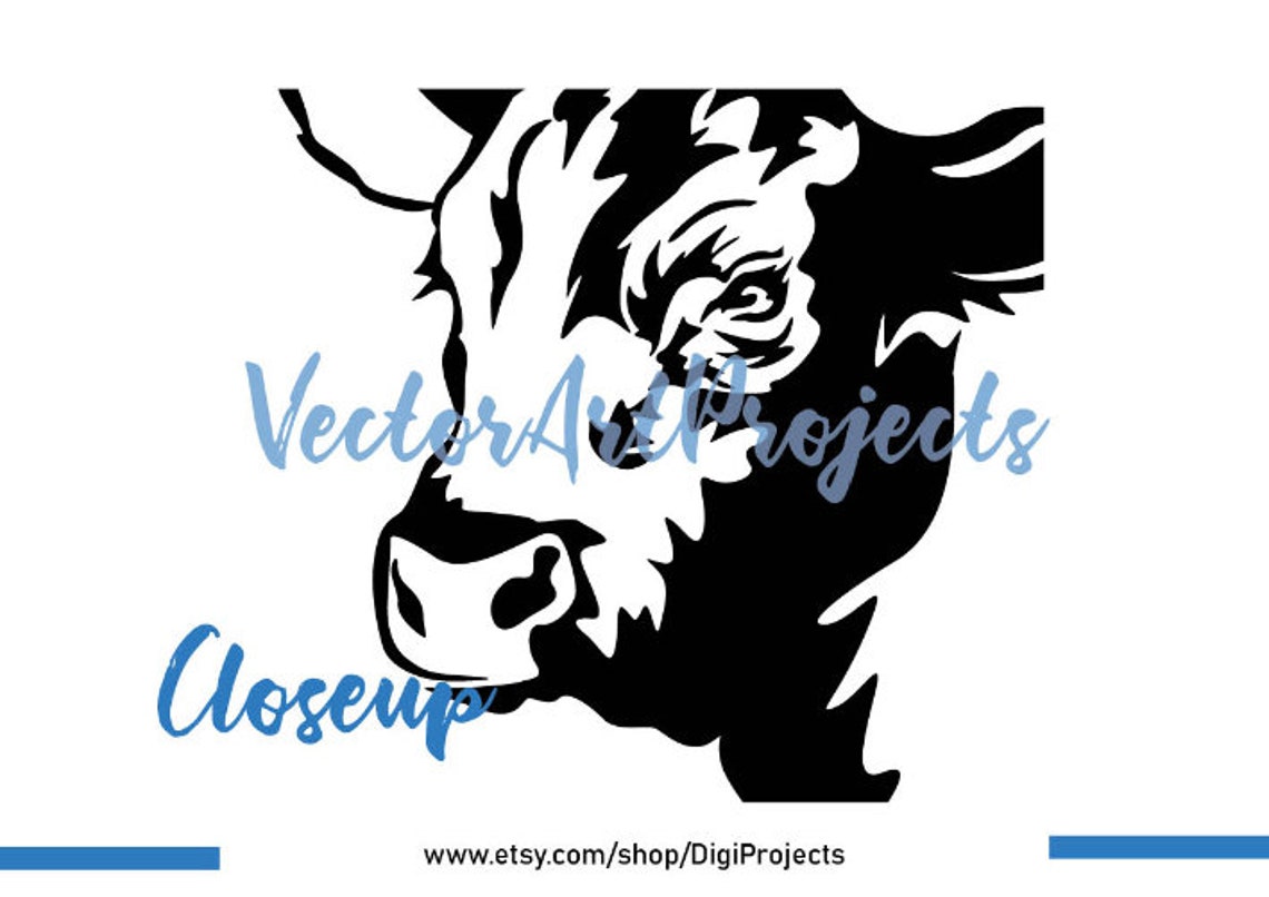 Black Angus Svg Head Vector Graphic Art Farm Animal Cattle Clipart Cut ...