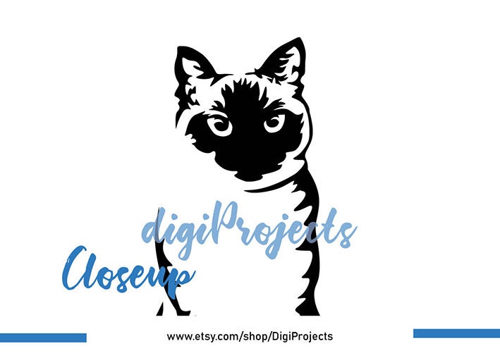 Siamese Cat Svg Vector Logo Art Siamese Cut File Digital Cat T - Etsy