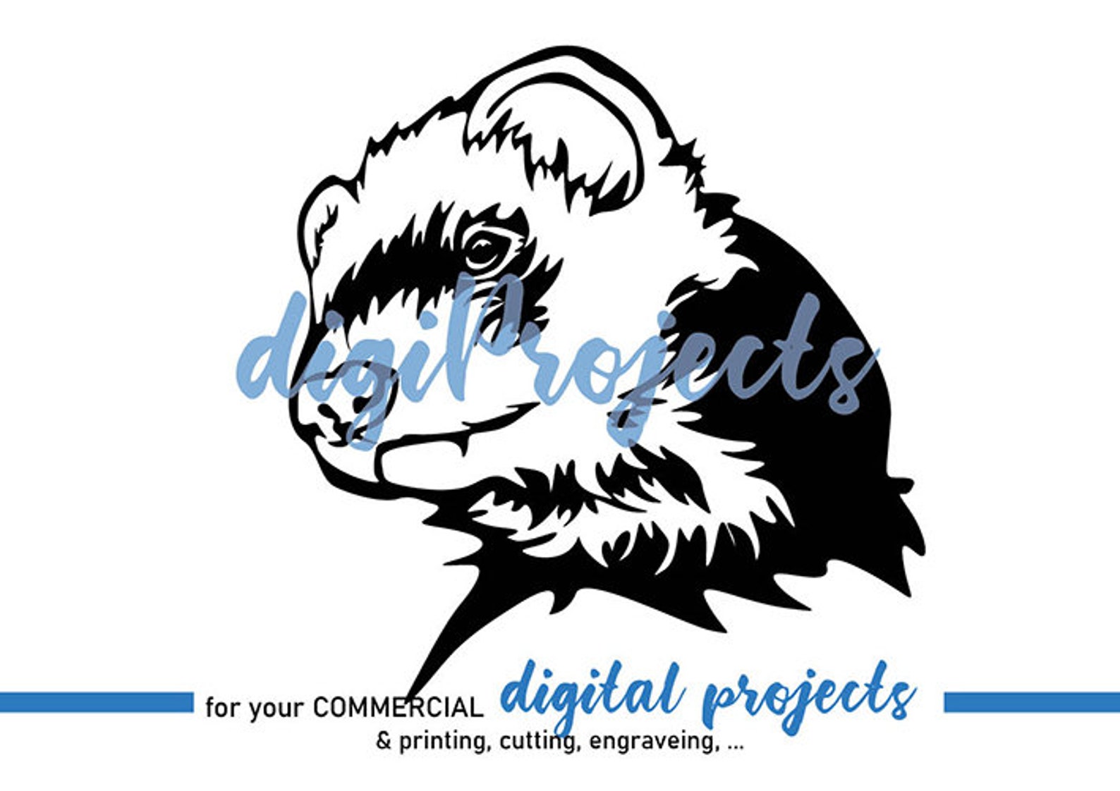 Ferret svg cut file for commercial use Ferret vector graphic | Etsy